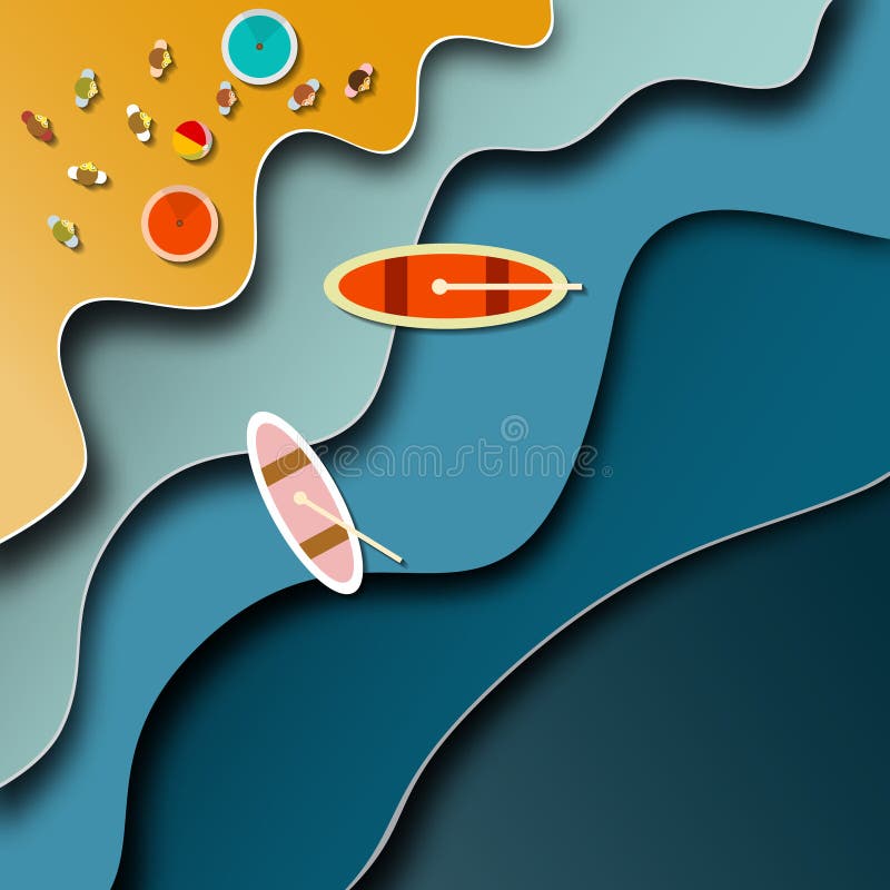 Top View Beach and Sea - Ocean. Stock Vector - Illustration of ocean ...