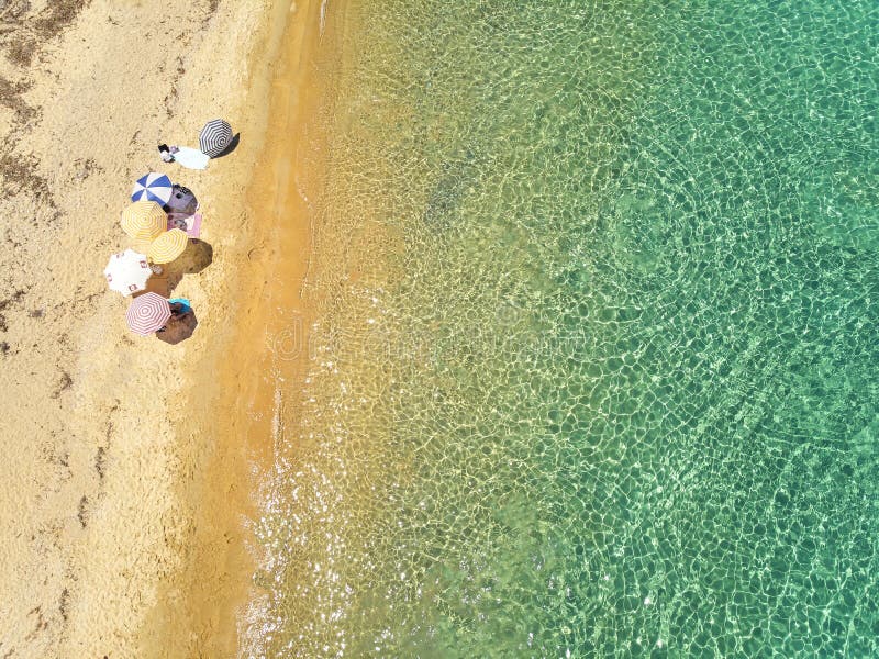 Top View of Beach and Umbrellas Stock Photo - Image of summer, sunny ...