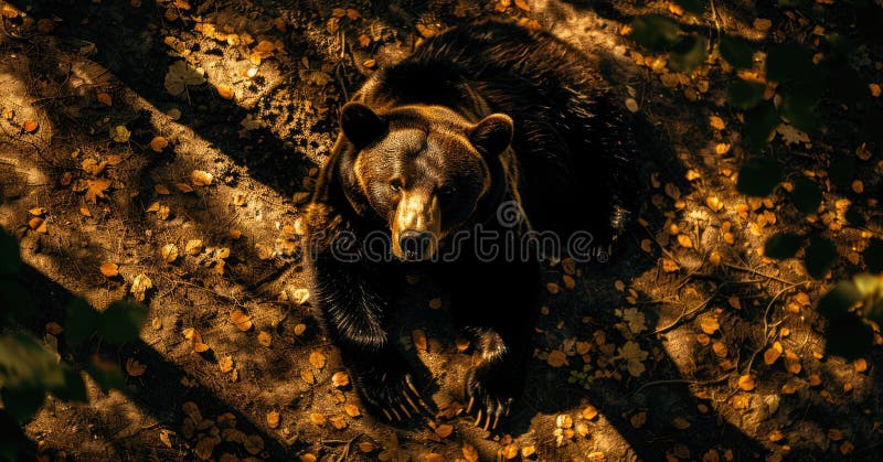 Top View of a Bear Lying in the Shade Stock Photo - Image of wildlife ...