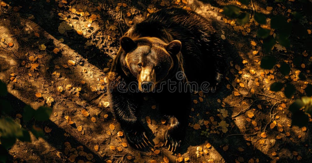 Top View of a Bear Lying in the Shade Stock Photo - Image of wildlife ...