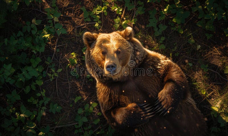 Top View of a Bear Lying in the Shade Stock Photo - Image of bear ...