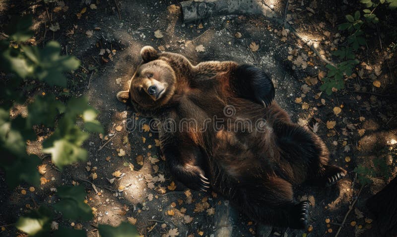 Top View of a Bear Lying in the Shade Stock Photo - Image of bear, cute ...