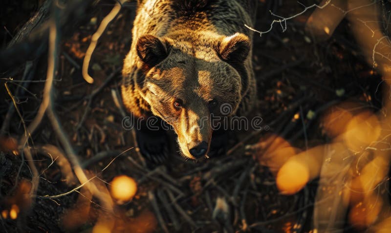Top View of a Bear Lying in the Shade Stock Image - Image of mammal ...