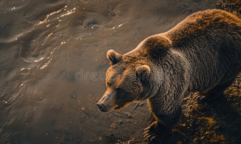 Top View of a Bear Standing at the Edge of a Clearing Stock Image ...
