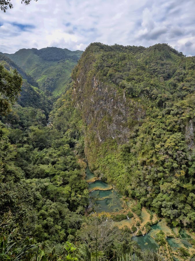 View of the Beautiful Cascade, Semuc Champey, Guatemala Stock Image ...