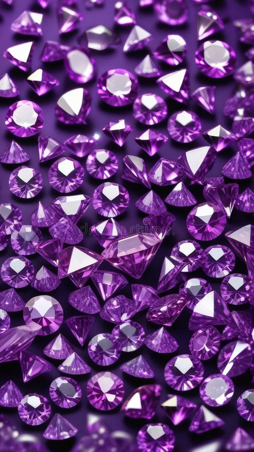 Top View of Beautiful Luxurious Background of Purple Diamonds Stock ...