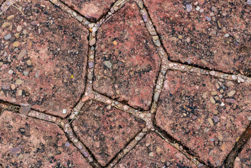 Top View of Beautiful Pattern on Red Stone Pavement in a Zen Garden ...