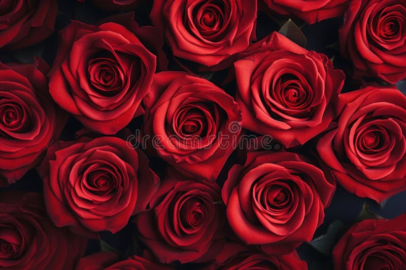 Top View of Beautiful Red Roses Stock Illustration - Illustration of bokeh, bloom: 302421684