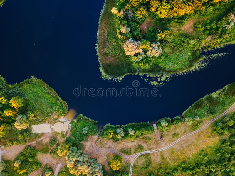 Top View of Beautiful River Voronezh, Russia Stock Image - Image of ...