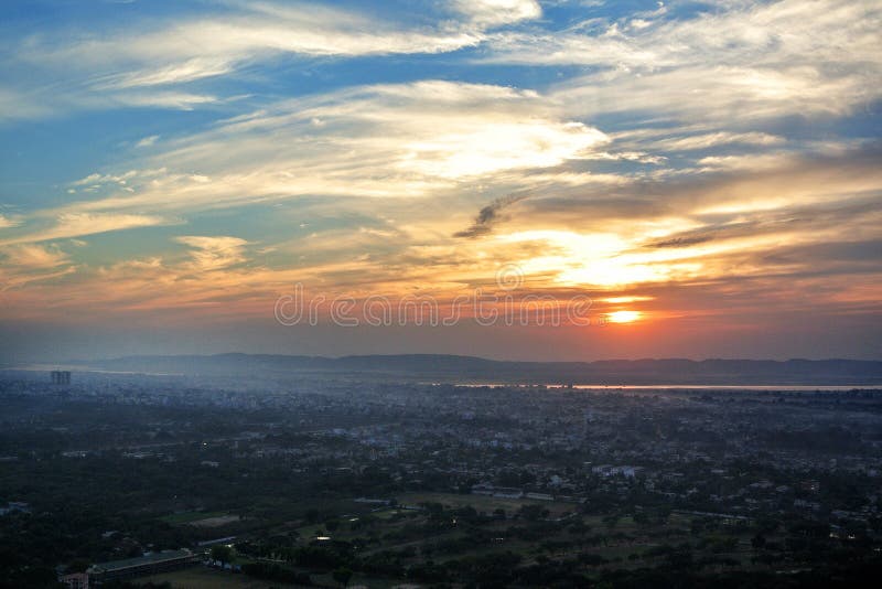Top View Beautiful Sunset in Mandalay from Mandalay Hill, Myanmar Burma ...