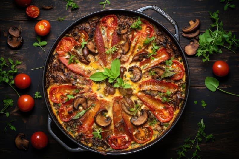 Top View of a Beautifully Baked Casserole Stock Image - Image of lunch ...