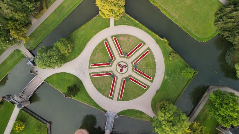 Top View of a Beautifully Decorated Front Garden in De Haar Castle ...