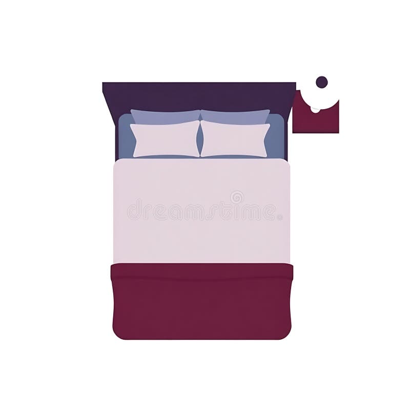 Top View of a Bed with Bed Side Table. Stock Illustration ...