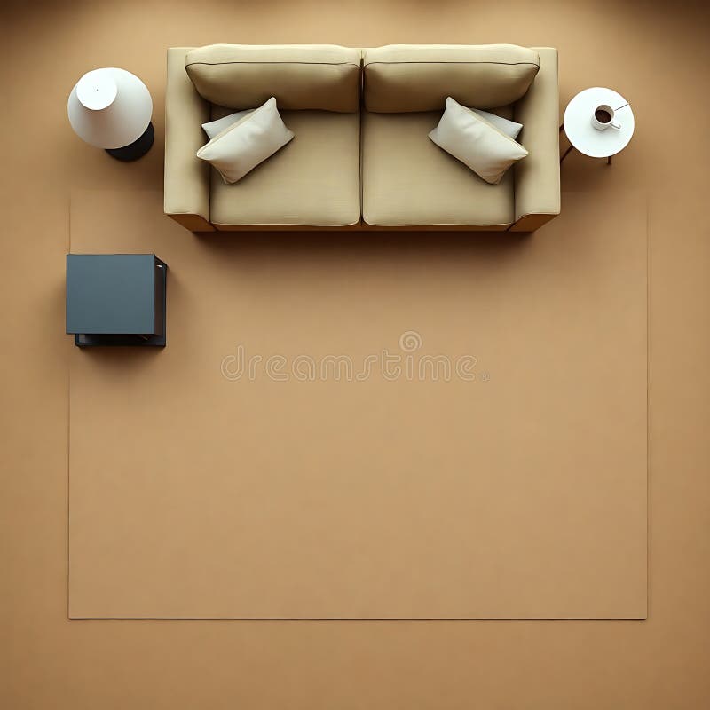 Top View of a Bed with Bed Side Table. Stock Illustration ...
