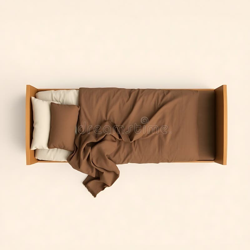 Top View of a Bed with Bed Side Table. Stock Illustration ...