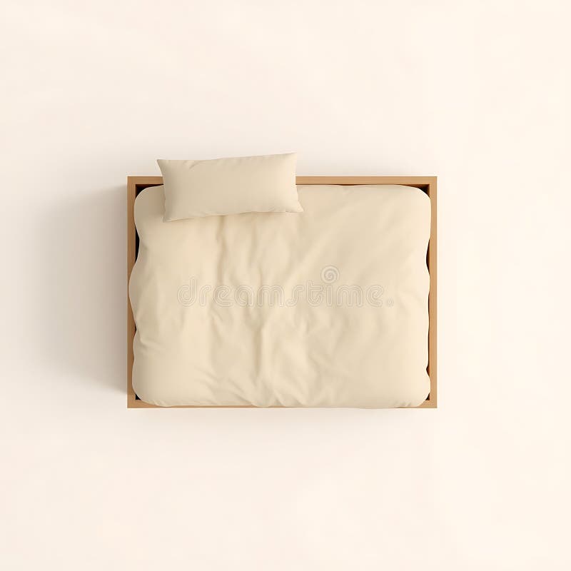 Top View of a Bed with Bed Side Table. Stock Illustration ...