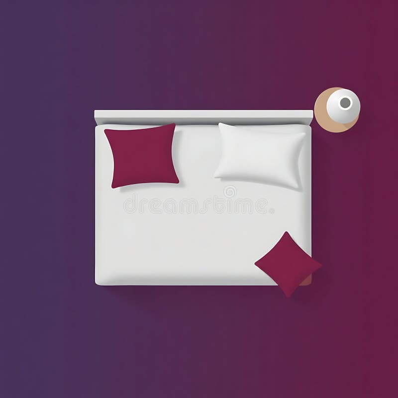 Top View of a Bed with Bed Side Table. Stock Illustration ...