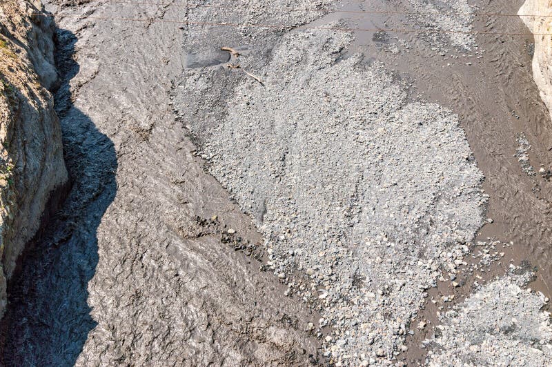 Top View of the Bed of a Fast Mountain River Scene Stock Image - Image ...