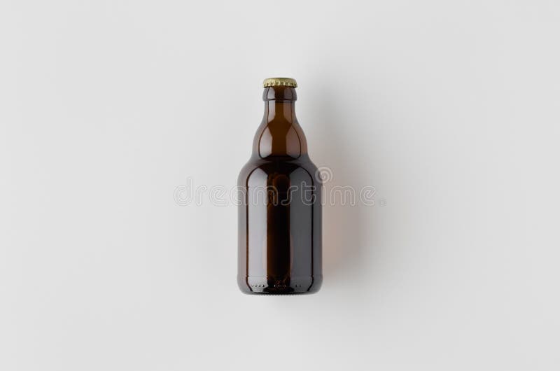 Top View of a Beer Bottle Mockup Stock Photo - Image of glass, flat ...