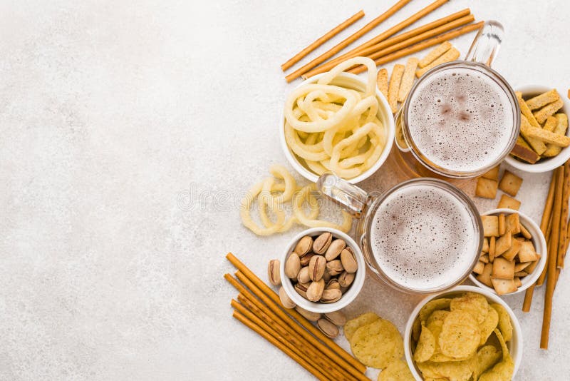 Top View Beer Snacks Frame. High Quality Photo Stock Photo - Image of ...