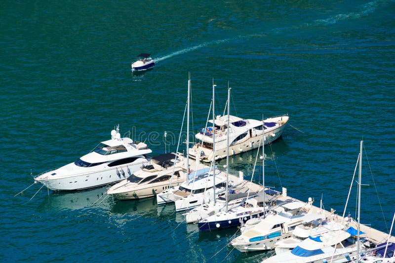 Top View of the Berth with Yachts Stock Photo - Image of famous ...
