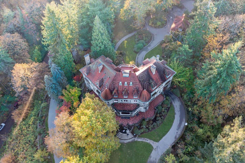 Top View of a Big Beautiful House Surrounded by Trees Stock Photo ...