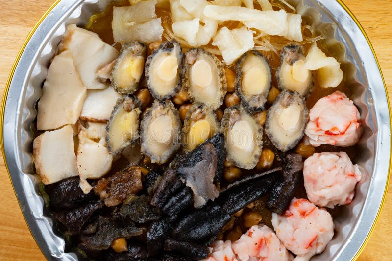 Big Bowl Feast or Poon Choi with Different Seafood Stock Image - Image ...