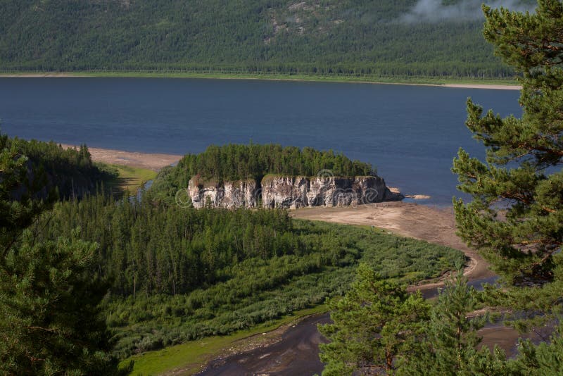 Top view of a big river. stock image. Image of mountain - 67000805