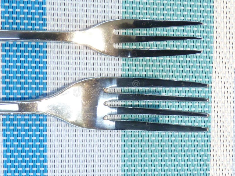 Top View of the Big and Small Silver Forks Stock Photo - Image of table ...