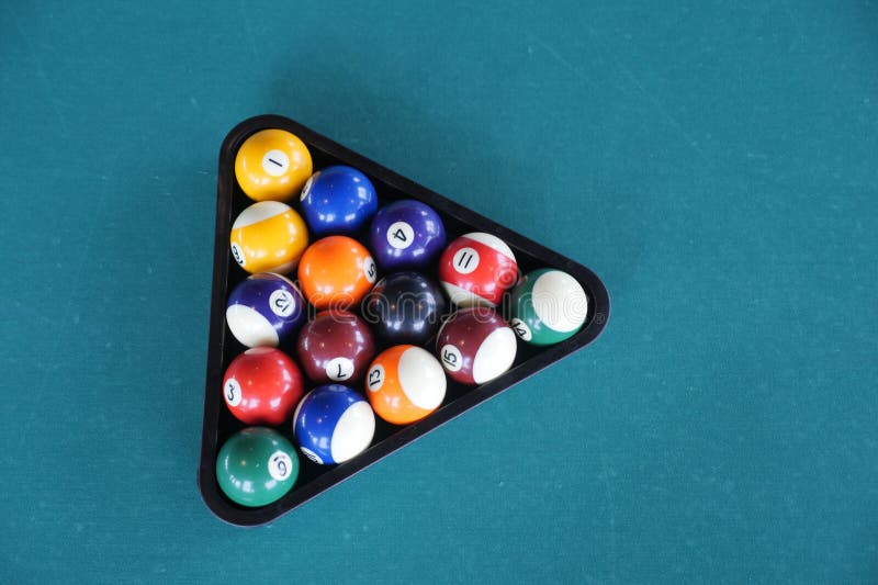 Top View of Billiard Balls on the Table. Stock Image - Image of green ...