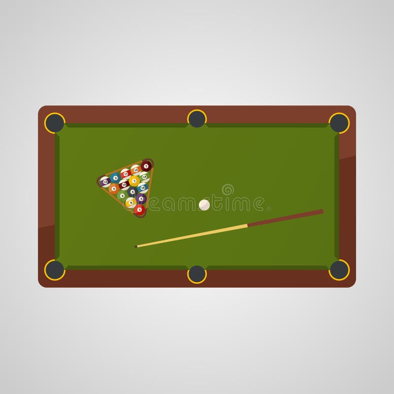 Top View of Billiard Table. Billiard Balls and Cue Stock Vector ... Top View of Billiard Table. Billiard Balls and Cue Stock Vector ...