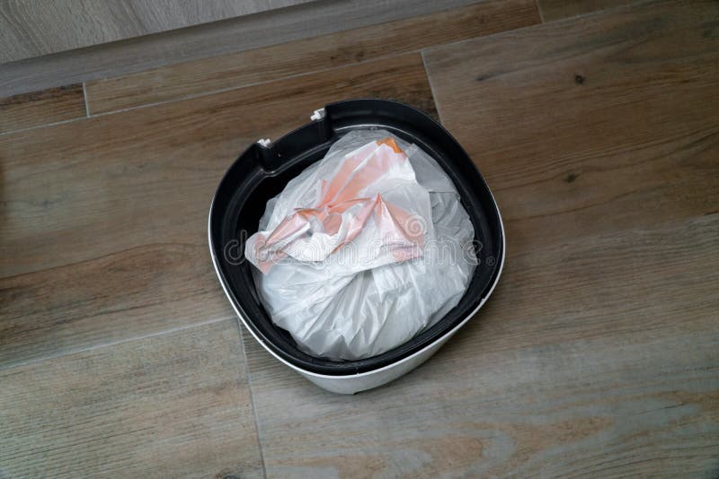 Top View of a Bin with a Plastic Bag Stock Image - Image of house ...