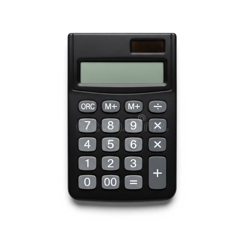 Top View of a Black Calculator on a White Background Stock Image ...