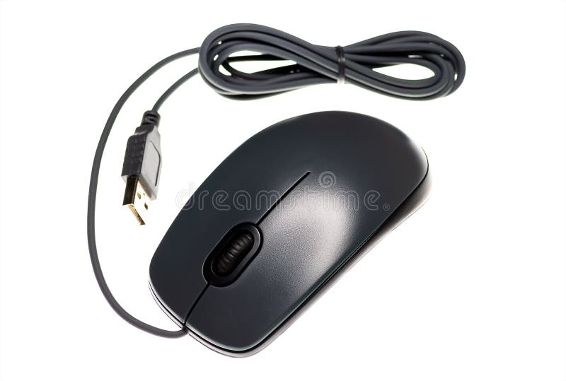 Top View of Black Computer Mouse Isolated on White Stock Photo - Image ...