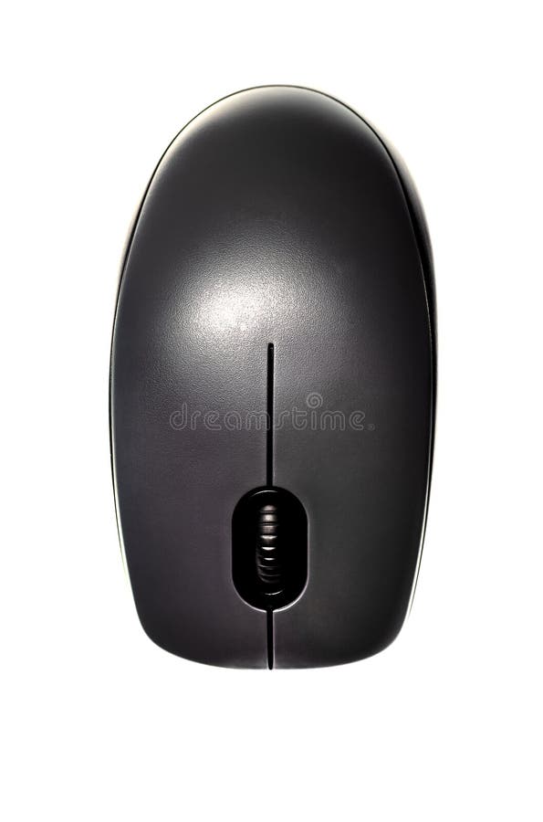 Top View of Black Computer Mouse Isolated on White Stock Photo - Image ...