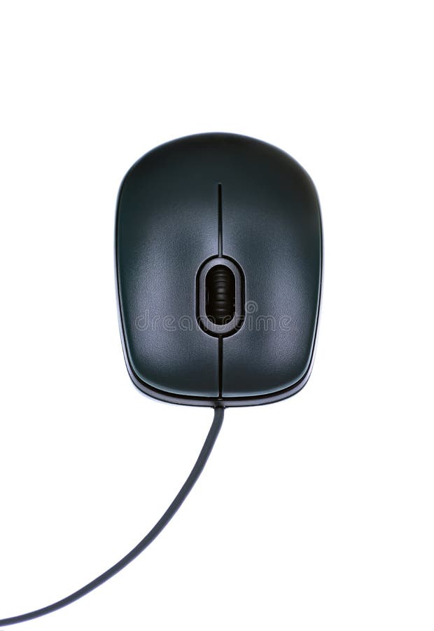 Top View of Black Computer Mouse Isolated on White Stock Photo - Image ...