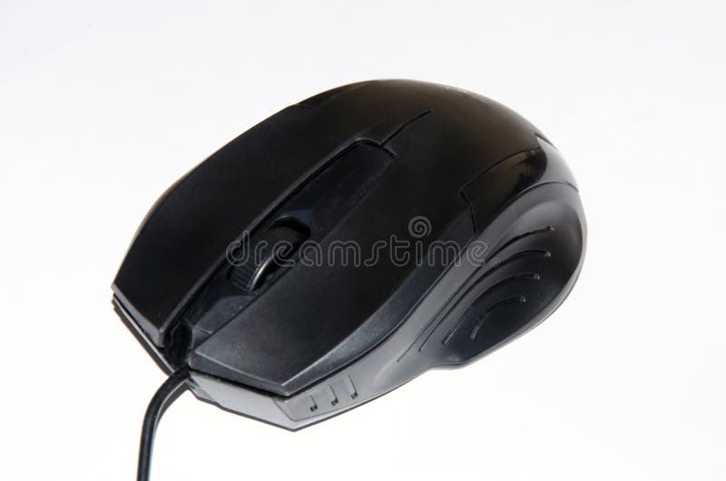 Top View of Black Computer Mouse Isolated on White Stock Photo - Image ...