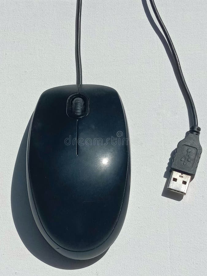 Top View of Black Computer Mouse Isolated on White Stock Photo - Image ...