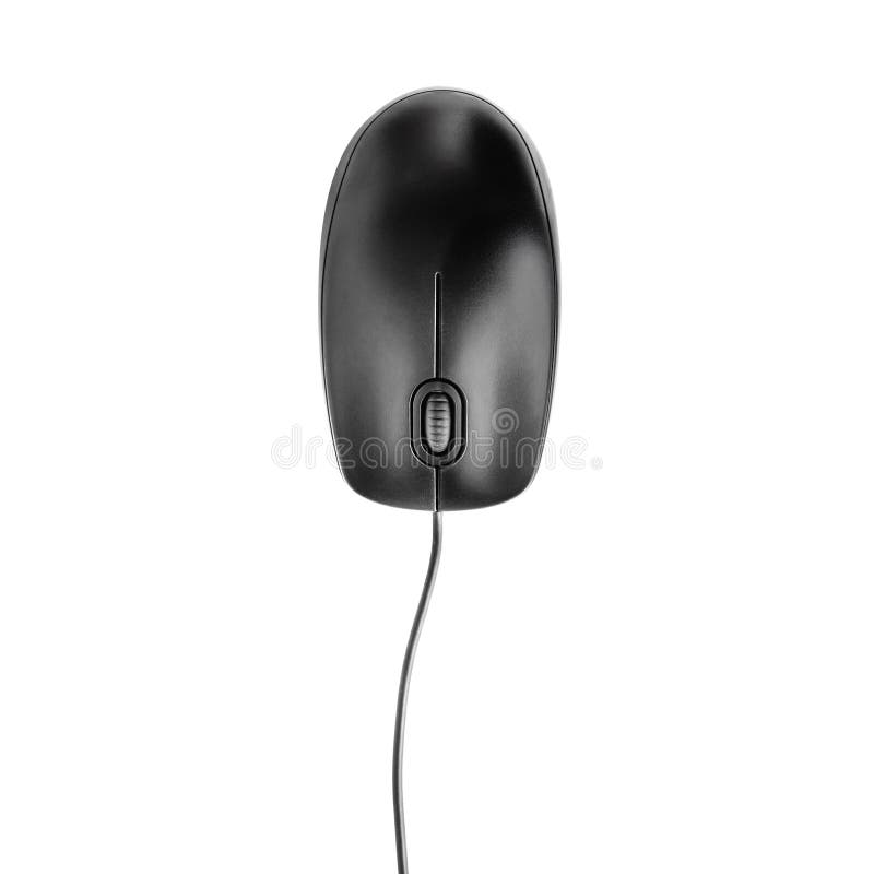 Top View of Black Computer Mouse on White Stock Image - Image of ...