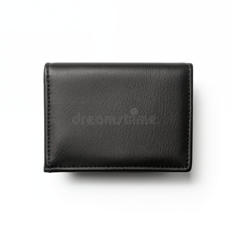 Top View of Black Leather Wallet Isolated on White Background ...