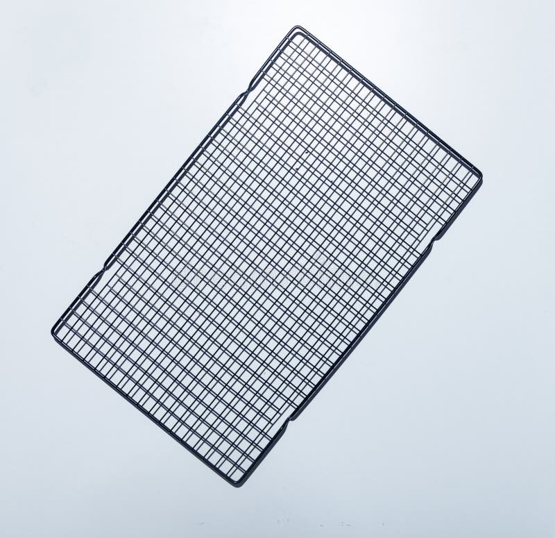 Top View of Black Metal Cookie Rack Isolated on White Stock Image ...