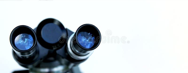 Top View of Black Microscope, Horizontal Image. Medicine, Science ...