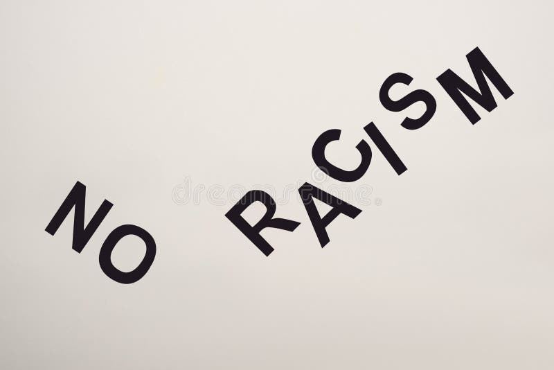 Top View of Black No Racism Lettering Stock Image - Image of ...