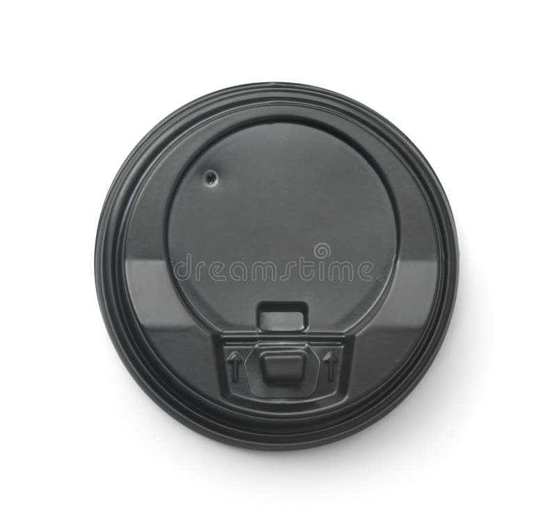 Top View of Black Plastic Disposable Coffee Cap Stock Image - Image of ...