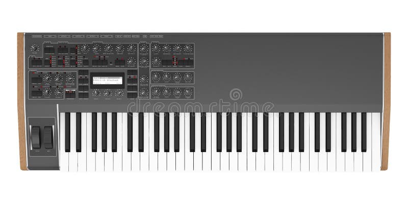 Top View of Synthesizer Keyboard Isolated on White Background, Vector ...