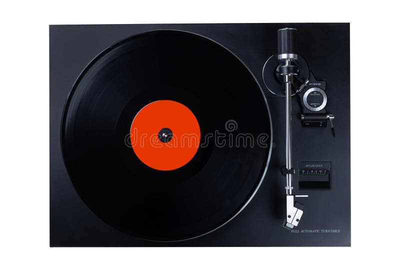 Black Turntable with Vinyl Record Stock Image - Image of vintage, view ...