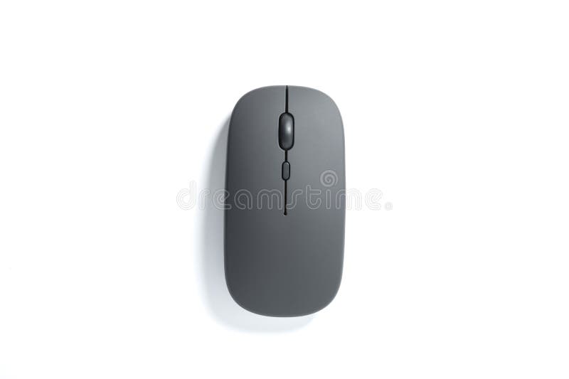 Top View Black Wireless Mouse on White Background Stock Image - Image ...