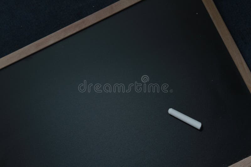 Top View of a Blackboard with a Chalk on it Stock Image - Image of ...