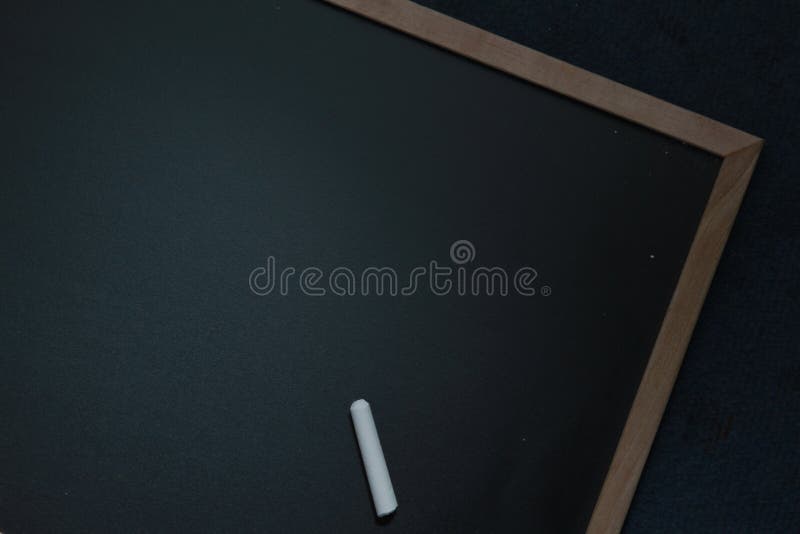 Top View of a Blackboard with a Chalk on it Stock Image - Image of ...