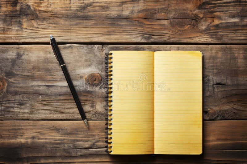 Top View of Blank Diary with Pen on Light Toned Table, Journal Writing ...